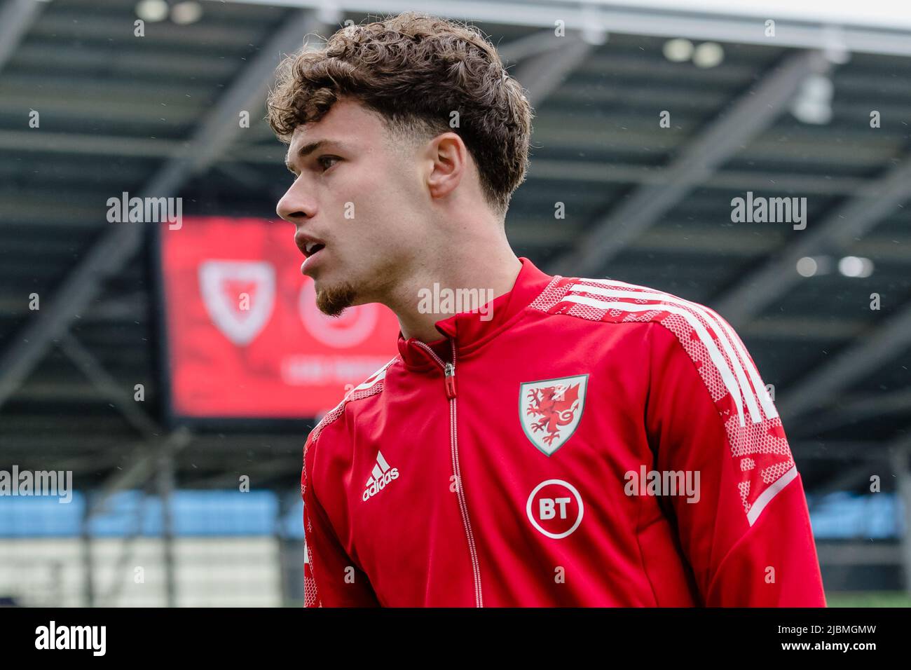 CARDIFF, WALES - 05 JUNE 2022: Wales' Neco Williams prior to the 2022 ...
