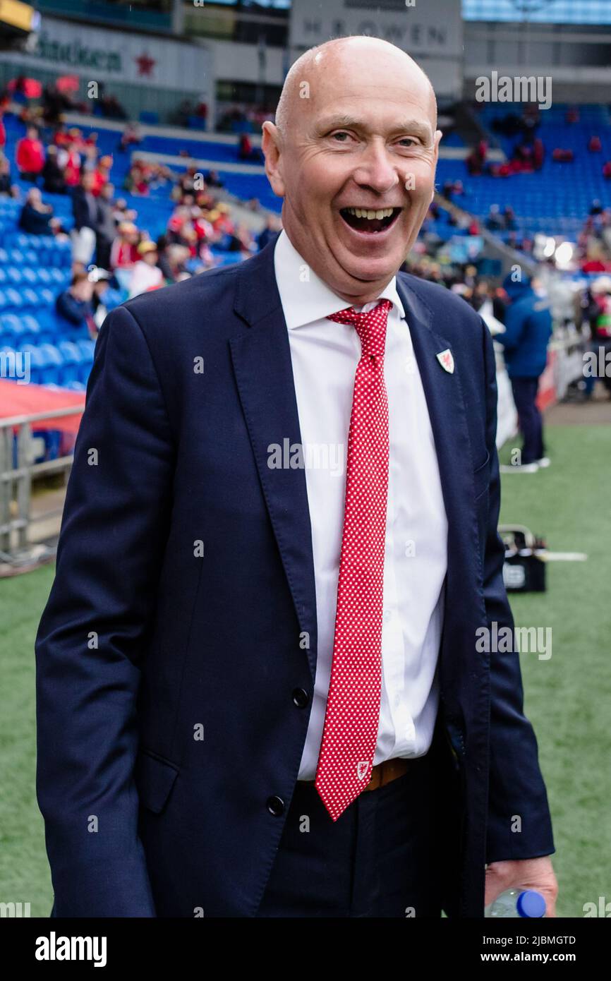 CARDIFF, WALES - 05 JUNE 2022: Wales’ Media Officer Ian Gwyn Hughes ...