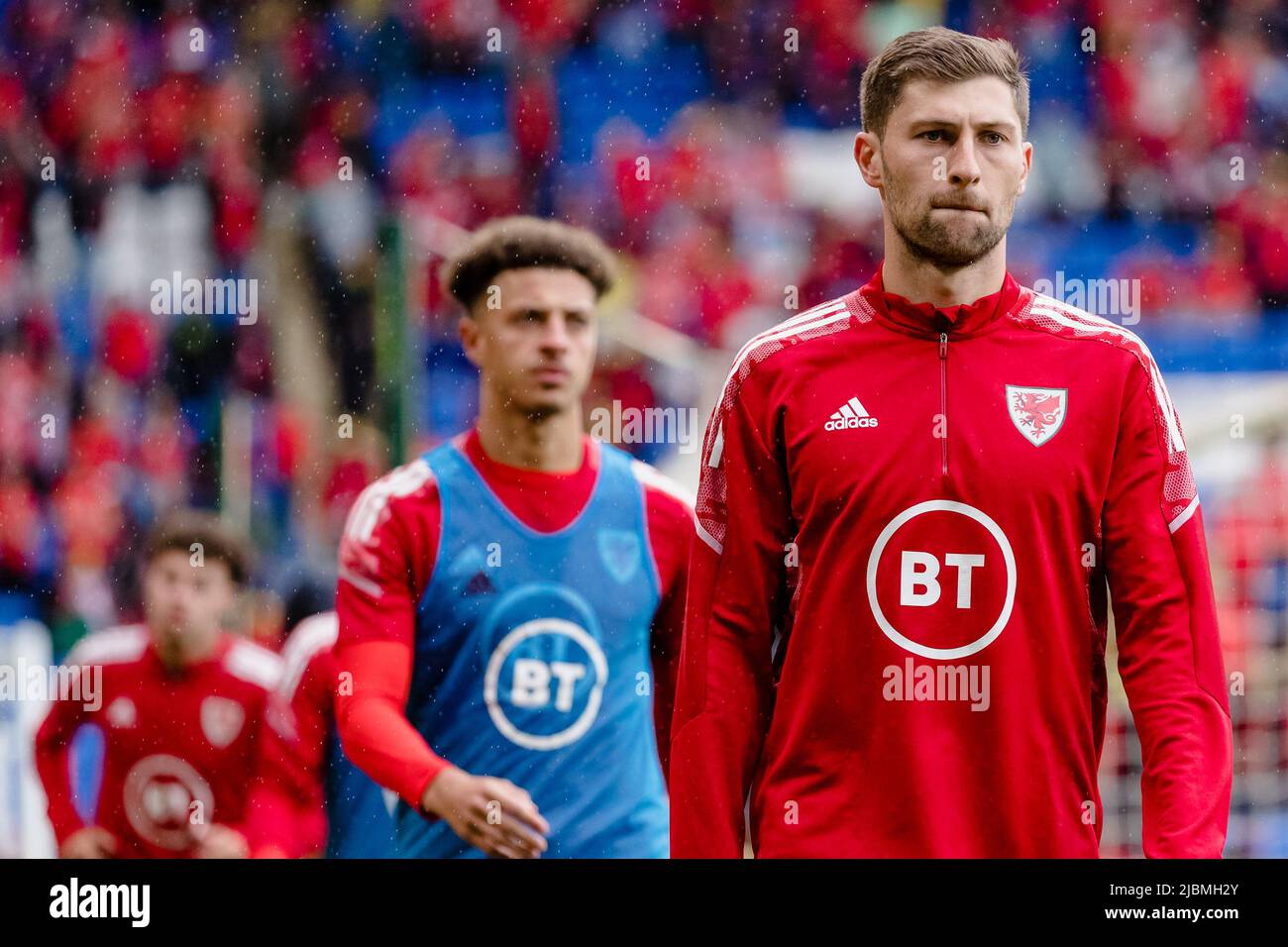 CARDIFF, WALES - 05 JUNE 2022: Wales' Ben Davies prior to the 2022 FIFA ...