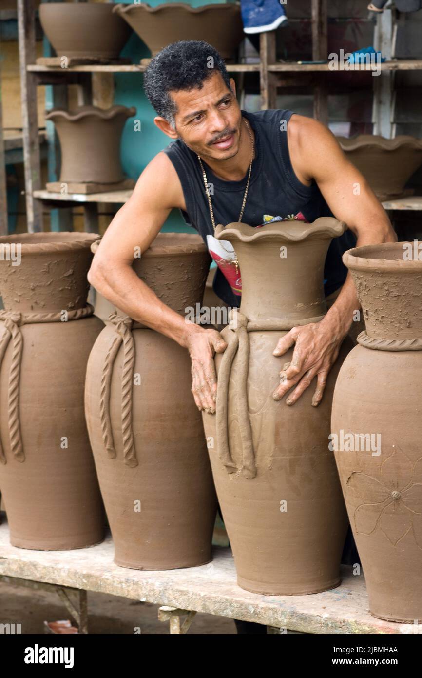 Panama, on the Azuero penninsular in the village of El Arena pottery is ...