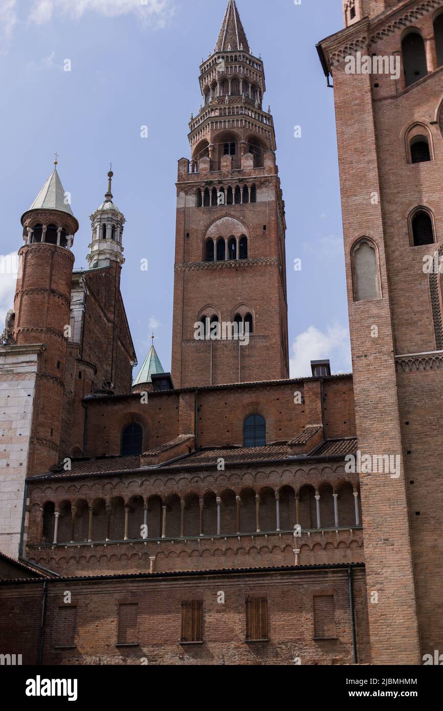 high clock tower, beautiful architecture of the italian city Stock ...