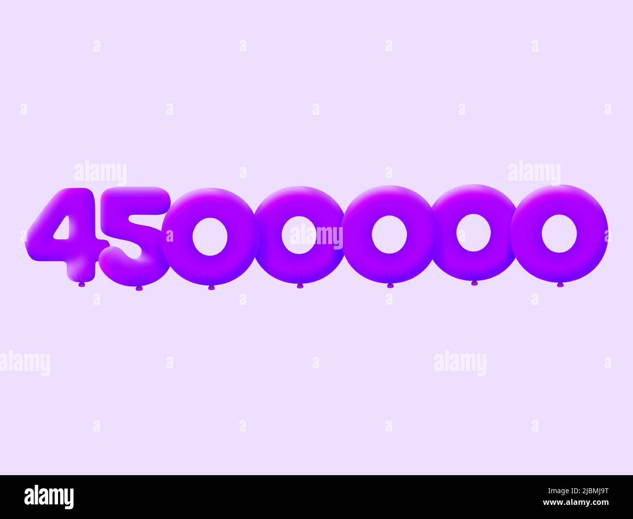 Purple 3D number 4500000 balloon realistic 3d helium Purple balloons ...