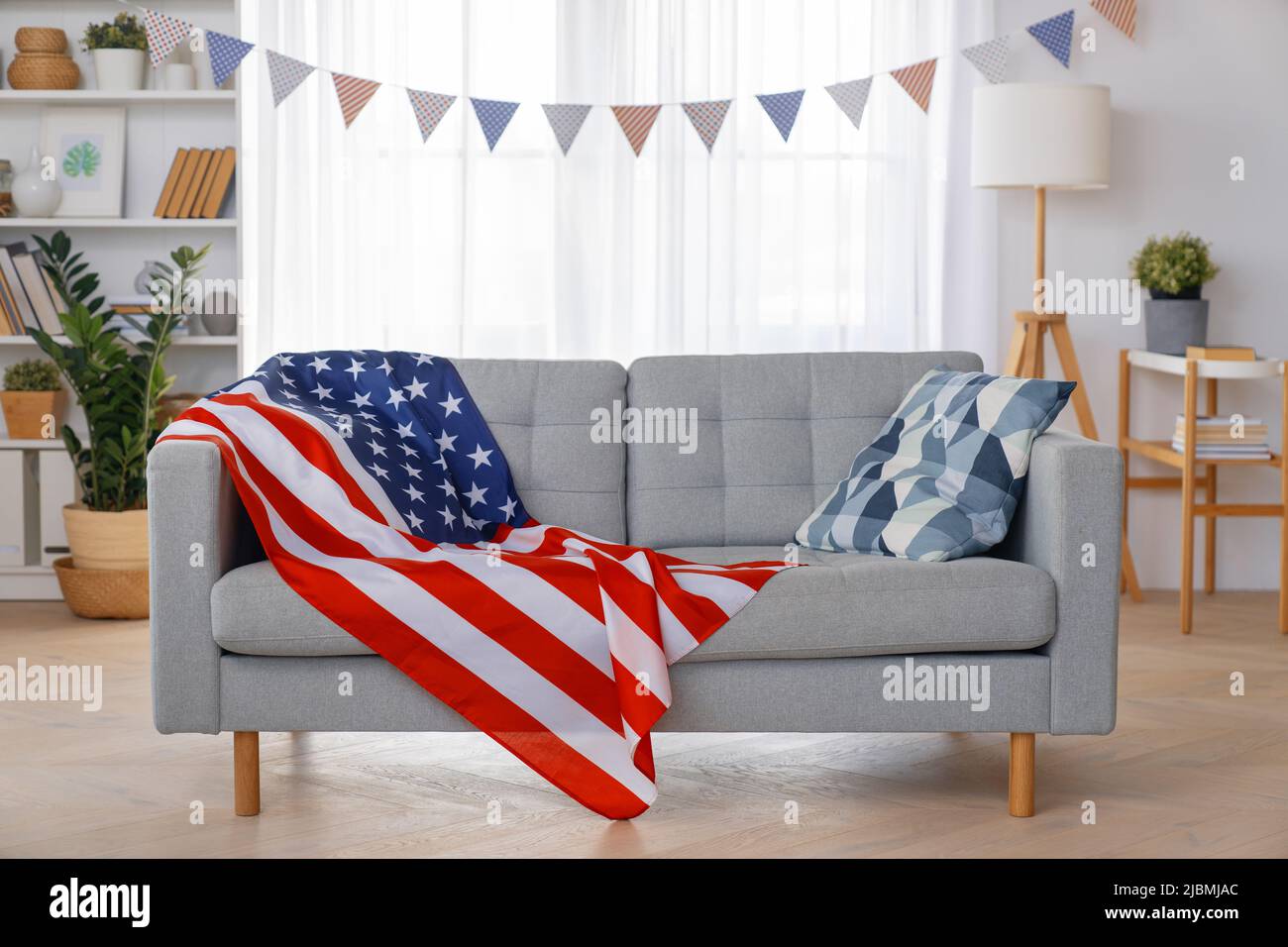 Patriotic holiday. The USA are celebrating 4th of July. American flag ...