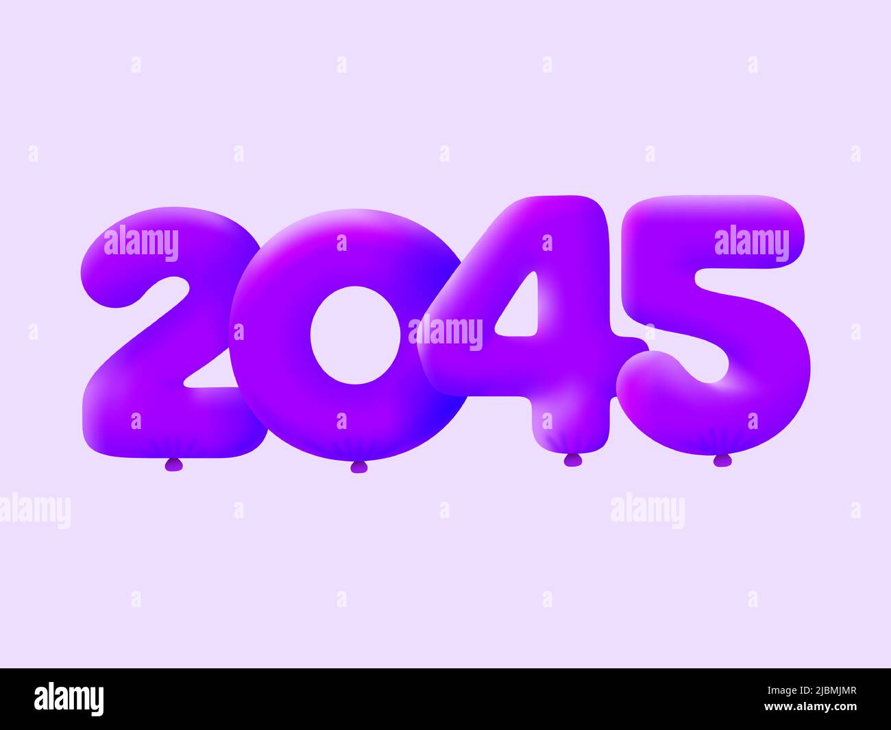 Purple 3D number 2045 balloon realistic 3d helium Purple balloons ...