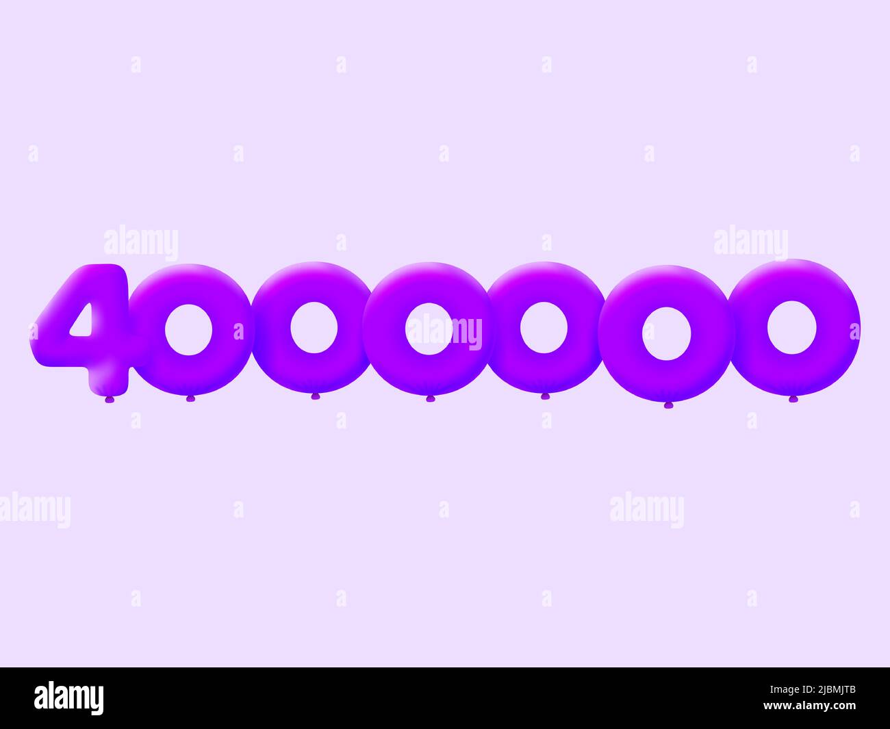 Purple 3D number 4000000 balloon realistic 3d helium Purple balloons ...