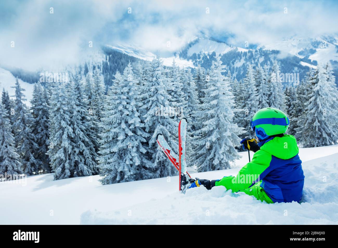 Snowfall in the larch forest hi-res stock photography and images - Alamy