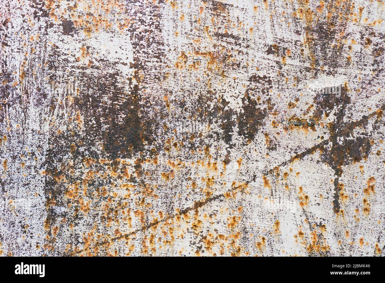 Old scratched and rusty painted metal surface, background texture ...
