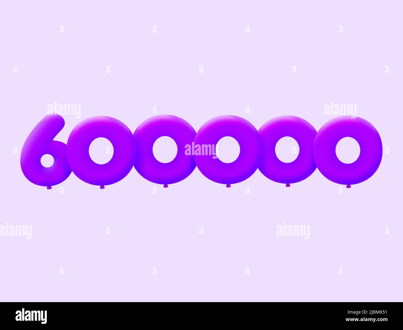 Purple 3D number 600000 balloon realistic 3d helium Purple balloons ...