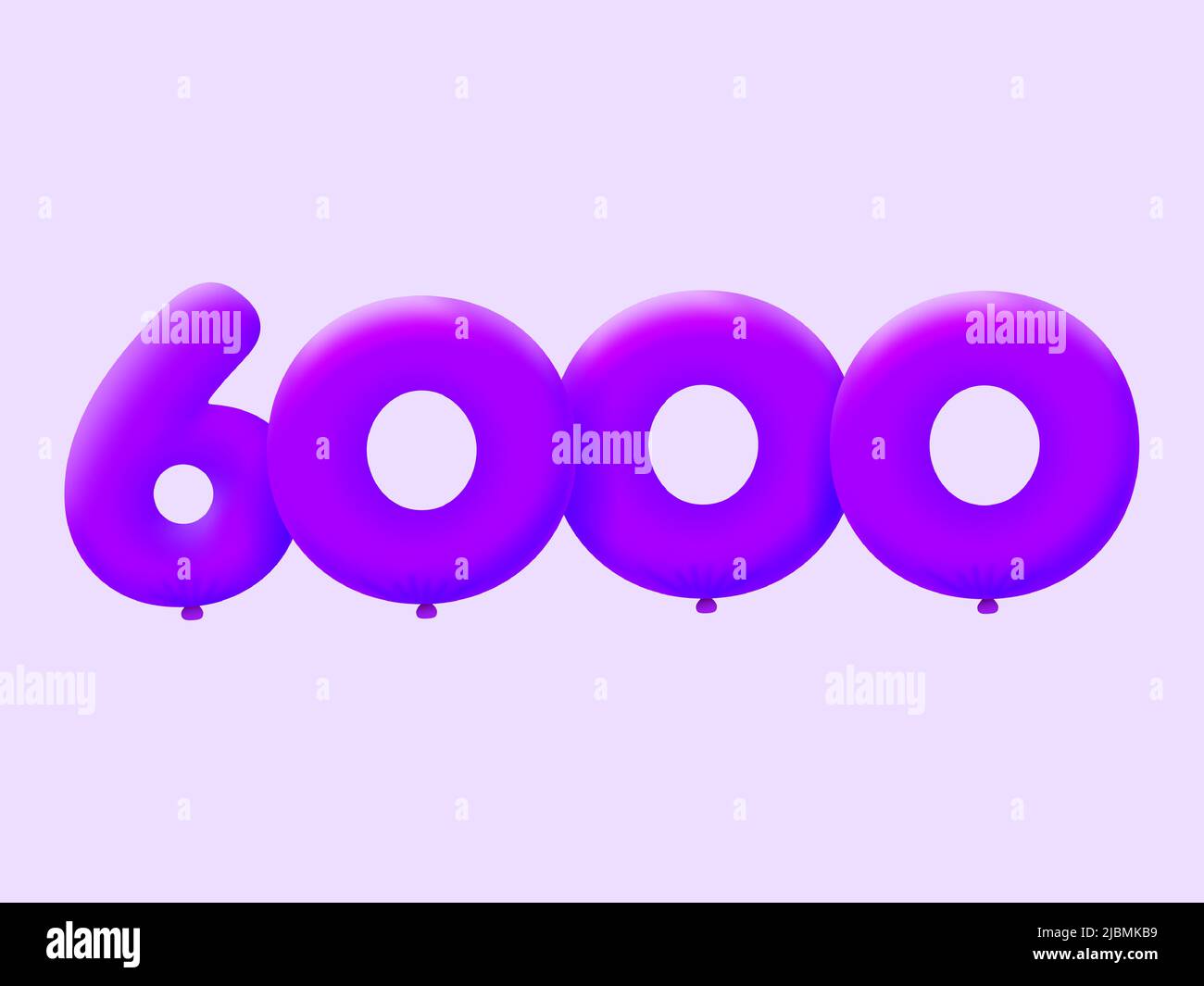 Purple 3D number 6000 balloon realistic 3d helium Purple balloons ...