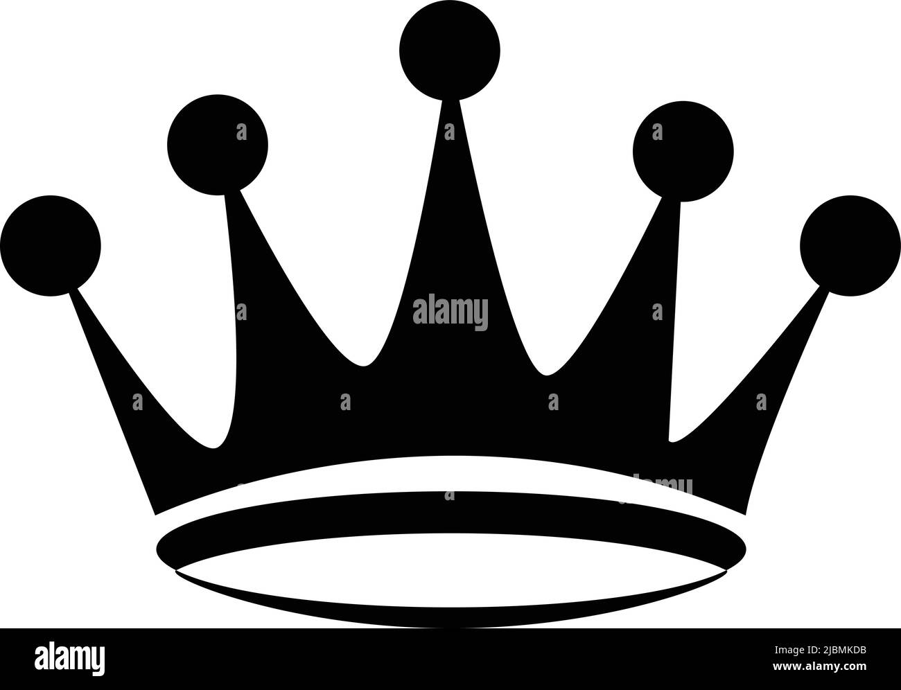 illustration of crown icon set Black color. on white background Stock ...