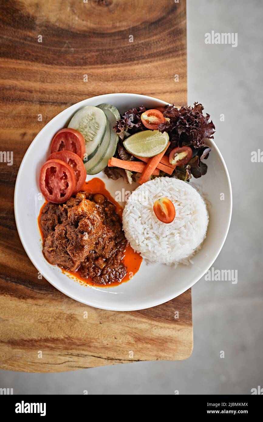 boiled spicy pork belly in curry soup or Hang leh Thai northern style ...