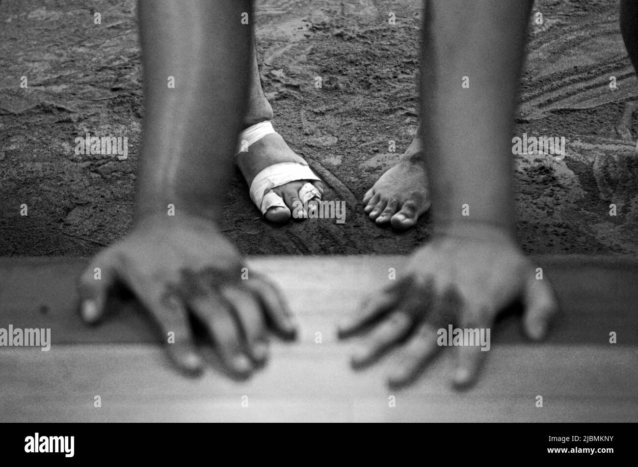 Hard morning training at Sumo stable, Ryogoku, Tokyo Stock Photo - Alamy