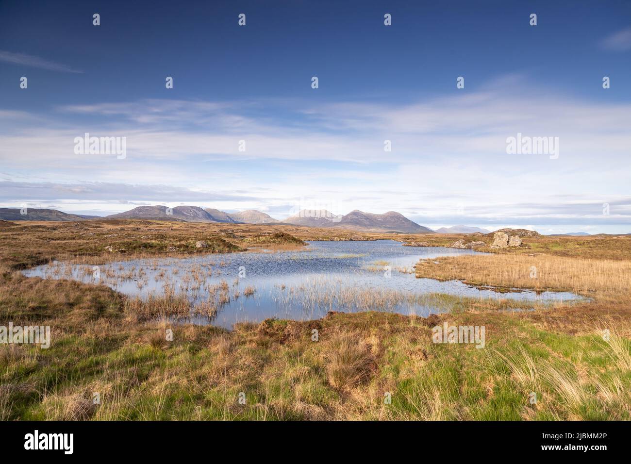 Roundstone Bog and Maumturk Mountains, County Galway, Ireland Stock ...