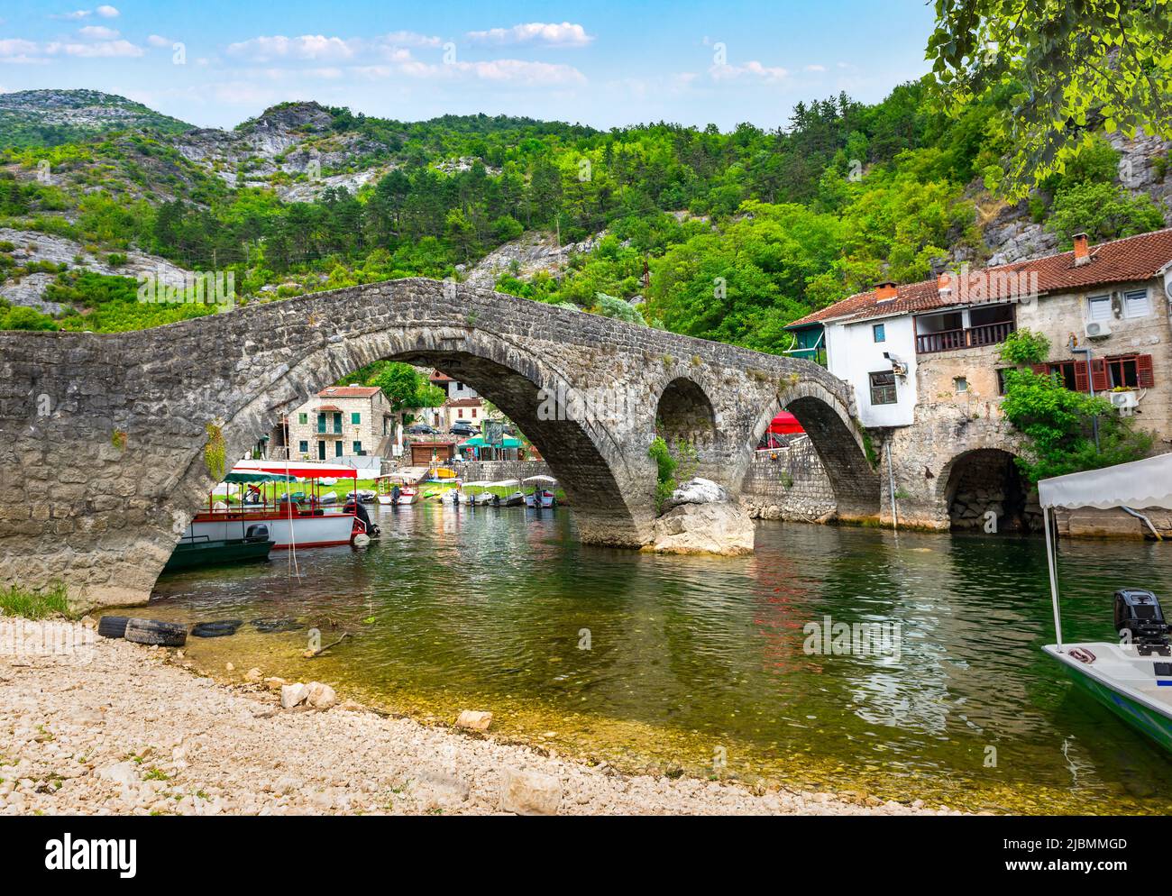 Famous bridge in small old town of Montenegro Stock Photo - Alamy