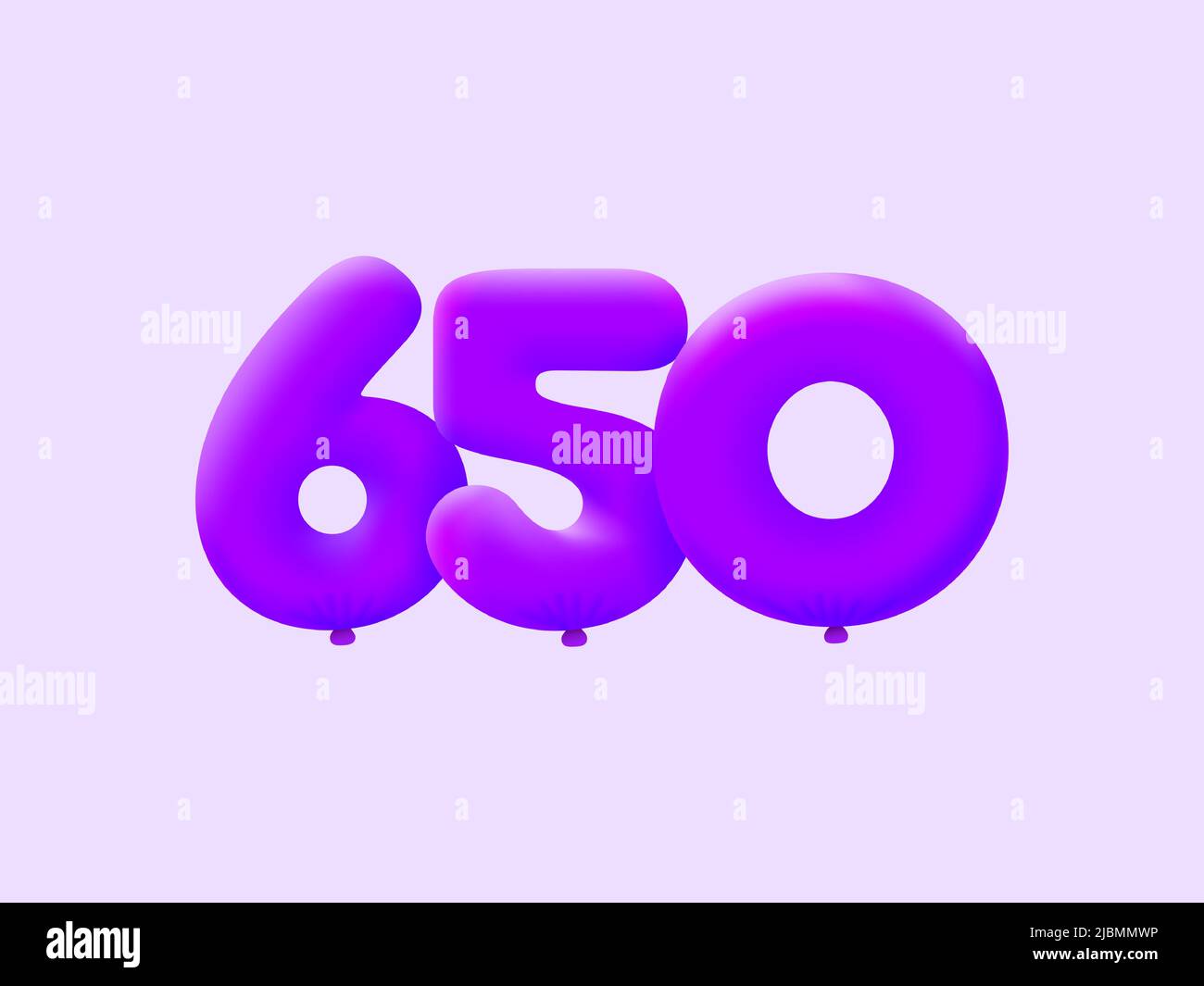 Purple 3D number 650 balloon realistic 3d helium Purple balloons ...