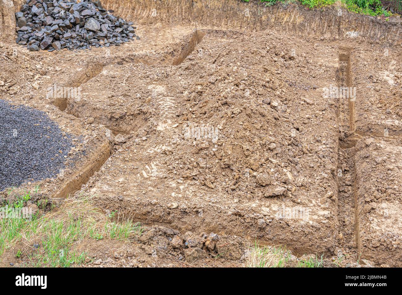 Ground dug for foundation Stock Photo - Alamy