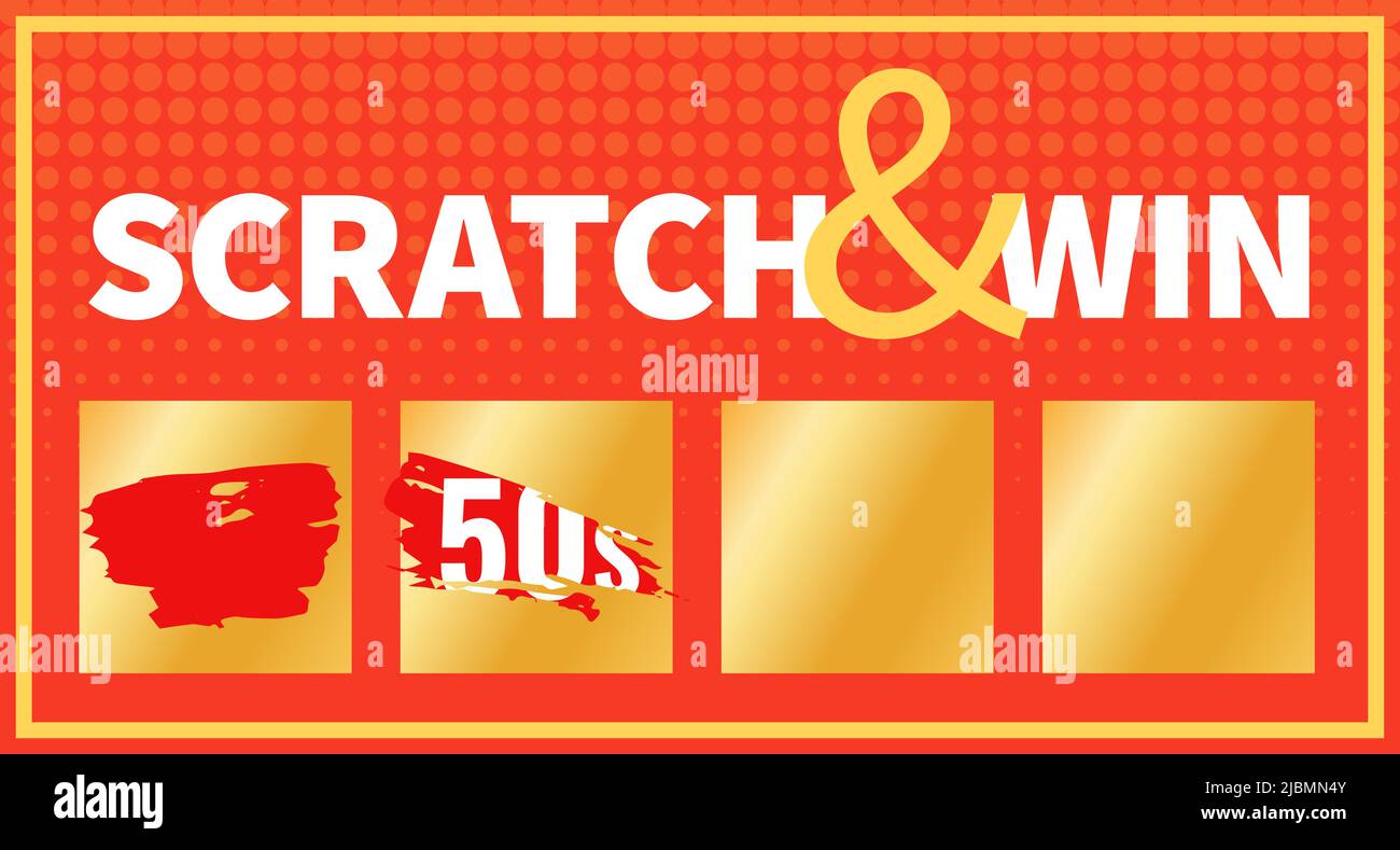 Lottery card with scratch layer. Gambling ticket template Stock Vector ...