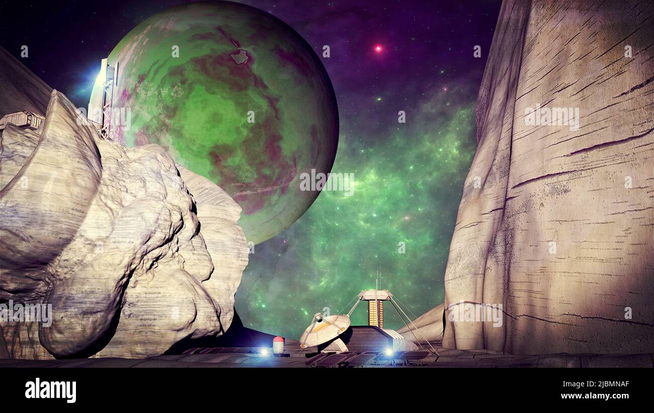 Space outpost, conquest of space. Scientific progress. Creation of a ...