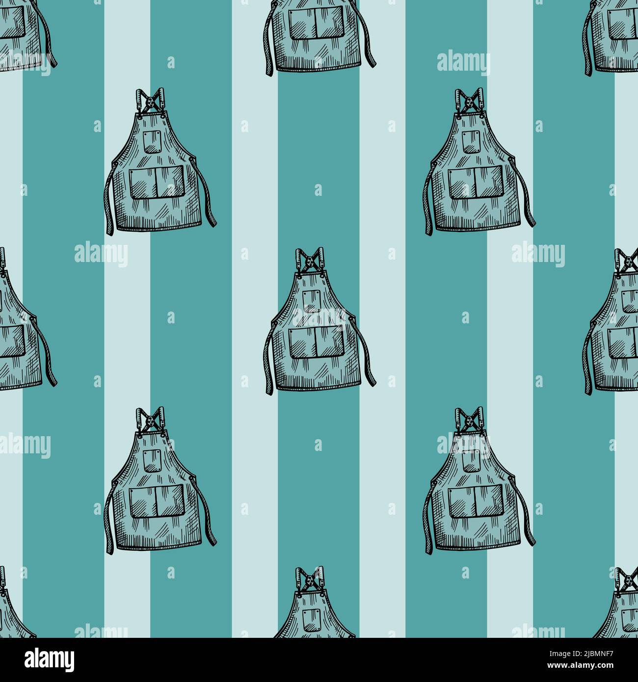 Aprons engraved seamless pattern. Vintage background for kitchen in ...