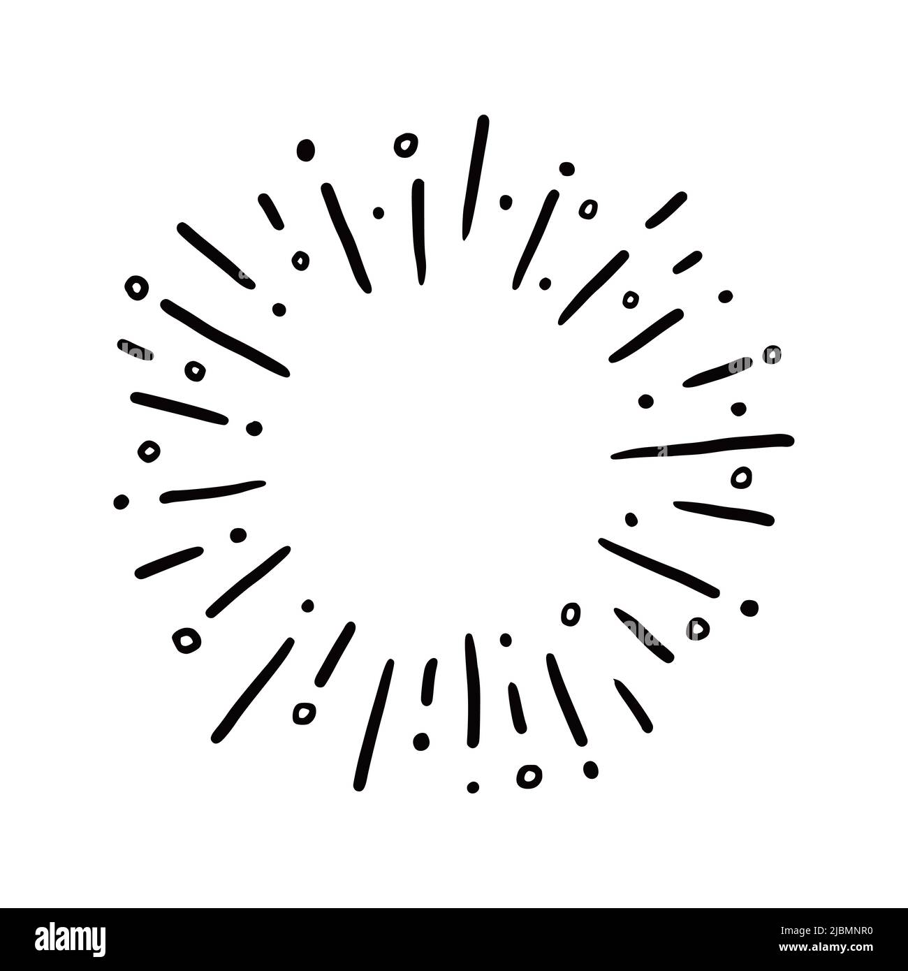 Hand drawn sunburst shine ray and sparkle element. Doodle sketch style ...