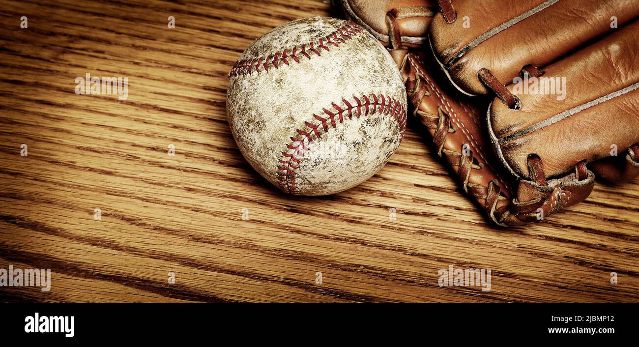 Baseball and mitt for playing game love of competition still life image ...
