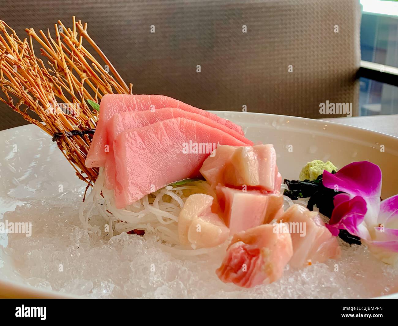 Various menus, sushi, sashimi, nigiri, pan fried pork and miso soup ...