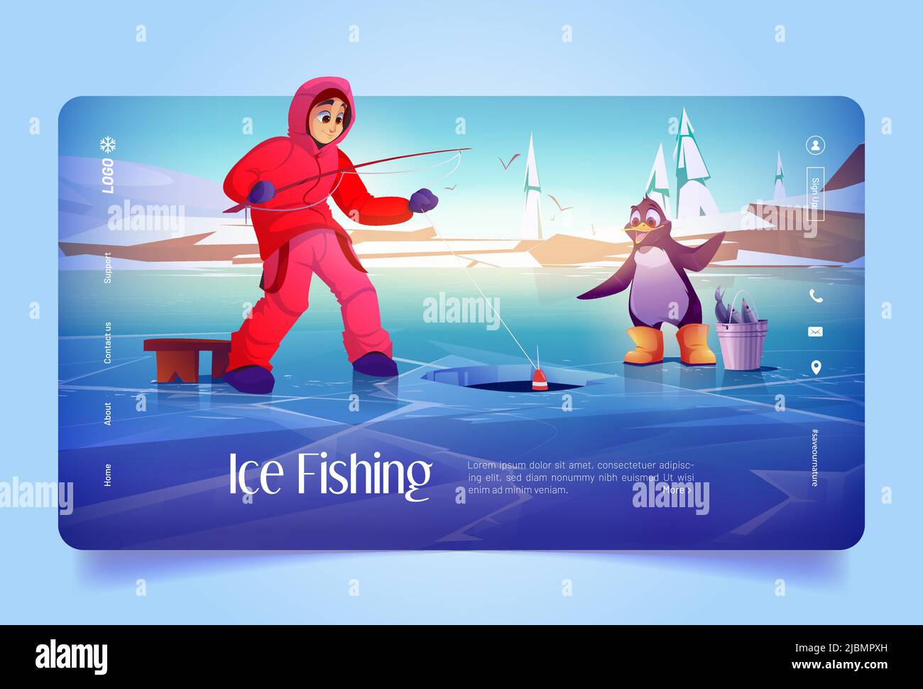 Landing fish ice Stock Vector Images - Alamy