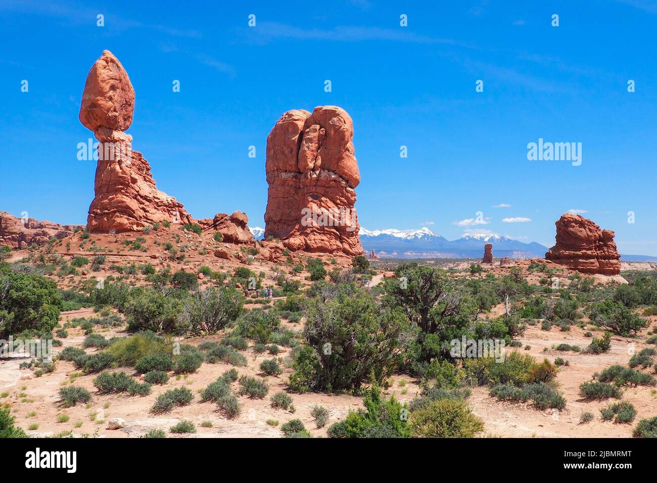 Balanced Rock formation in the Arches National Park, Utah, USA. Bizzare ...