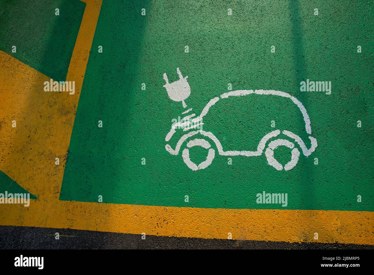 Italy, Lombardy, Roadsign of Free Electric Car Charging Station Stock ...