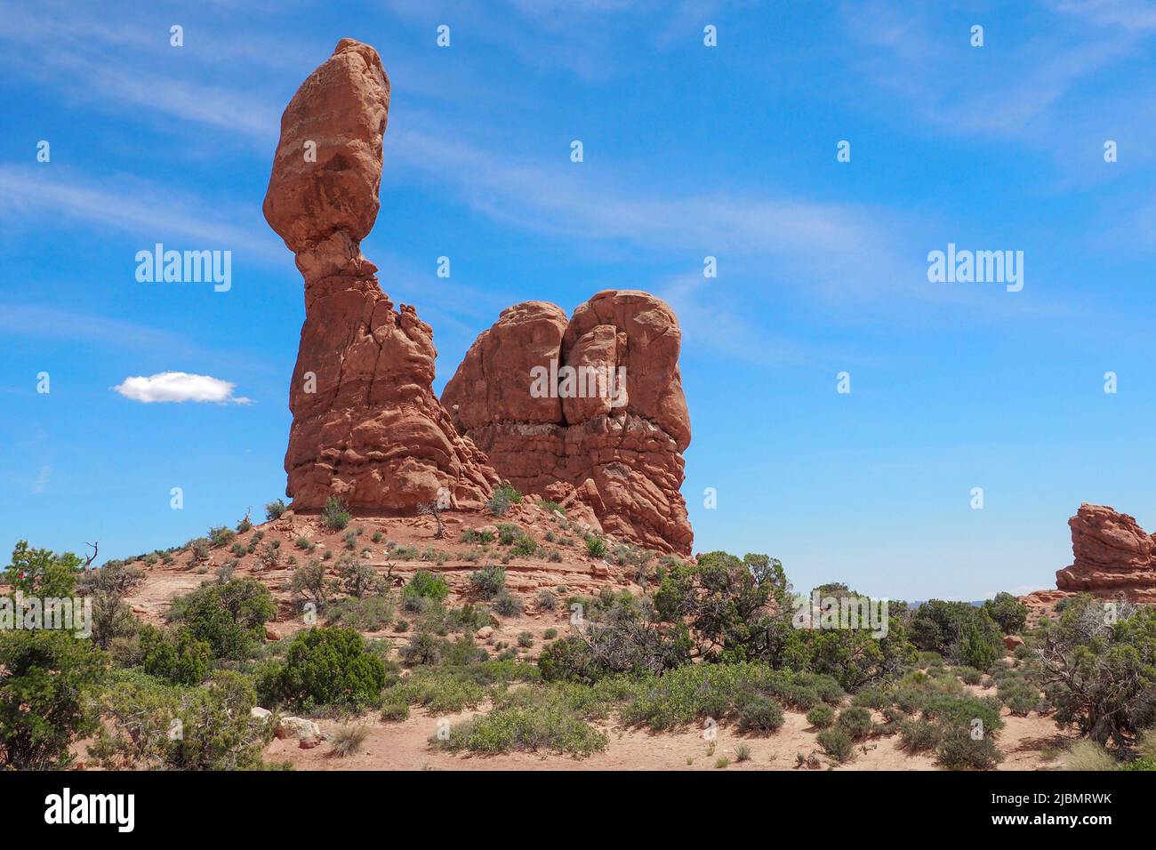 Balanced Rock formation in the Arches National Park, Utah, USA. Bizzare ...