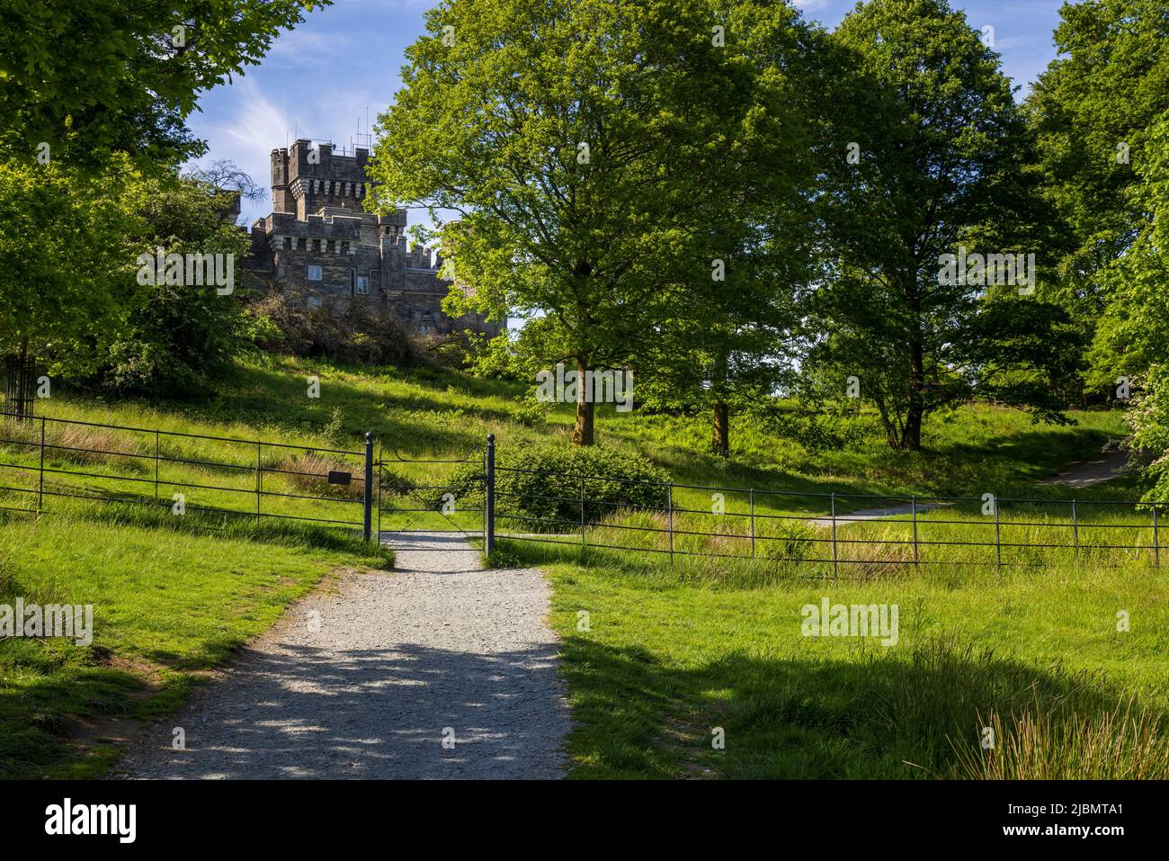 Wray Castle on the western shore of Windermere, Lake District, England ...