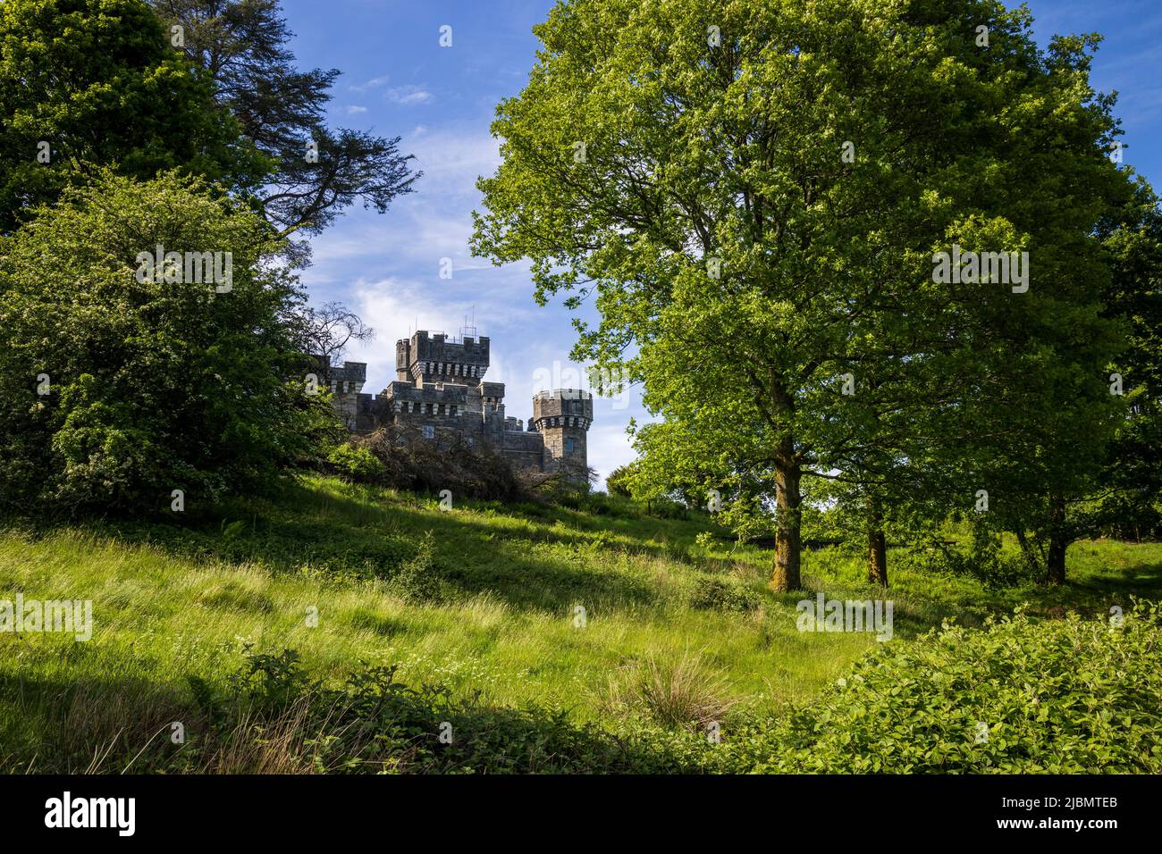 Wray Castle on the western shore of Windermere, Lake District, England ...