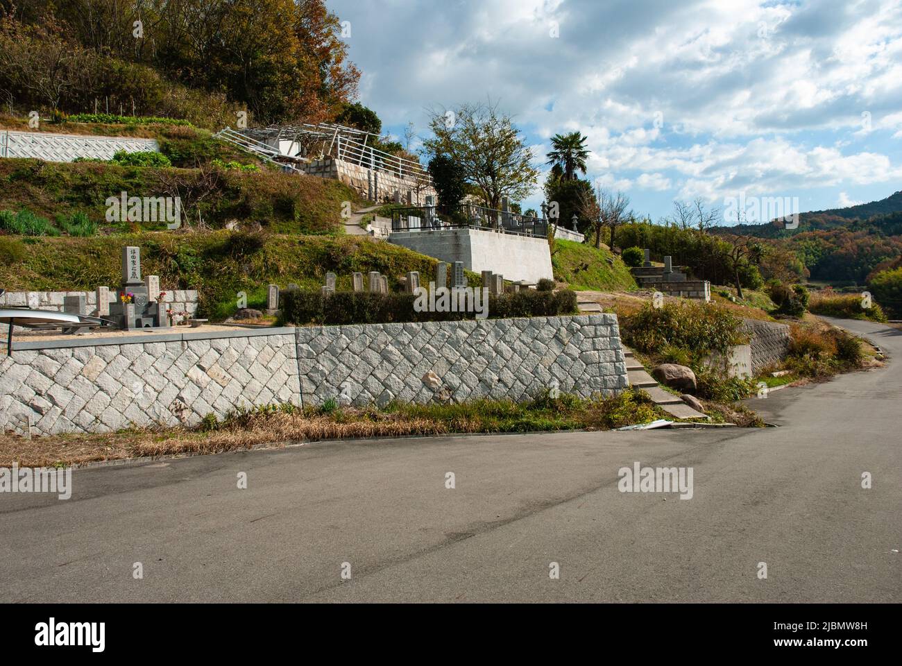 Small, local memorial plot in Okayama, Honshu, Japan Stock Photo - Alamy