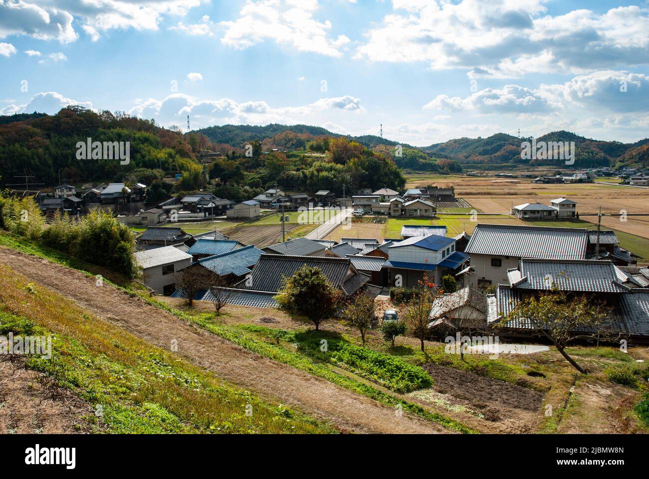 Farms and fields in Okayama Prefecture, Honshu, Japan Stock Photo - Alamy