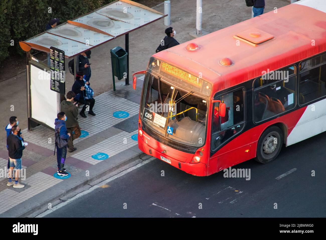 Bus in Santiago, Chile Stock Photo - Alamy