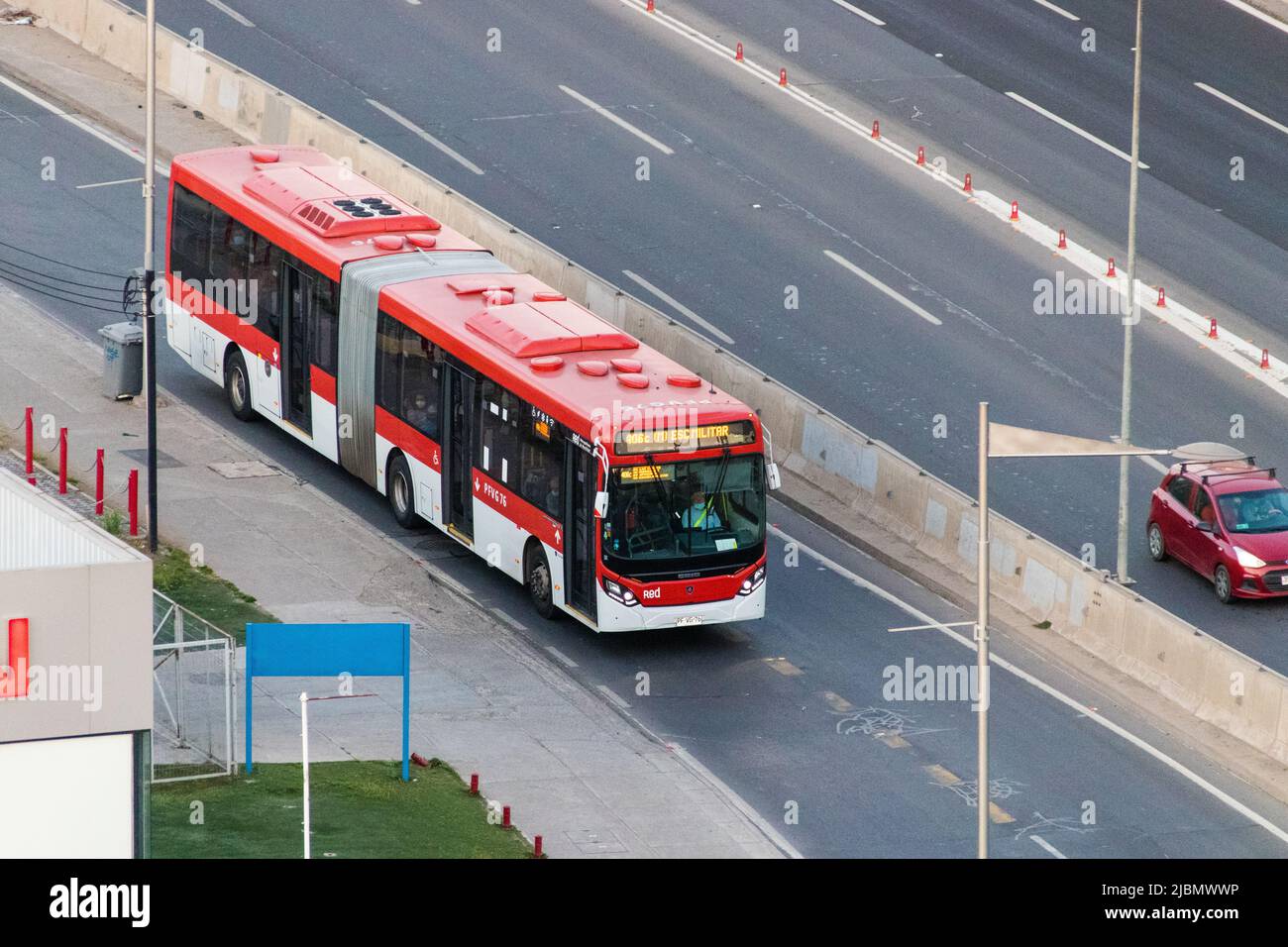 Bus in Santiago, Chile Stock Photo - Alamy