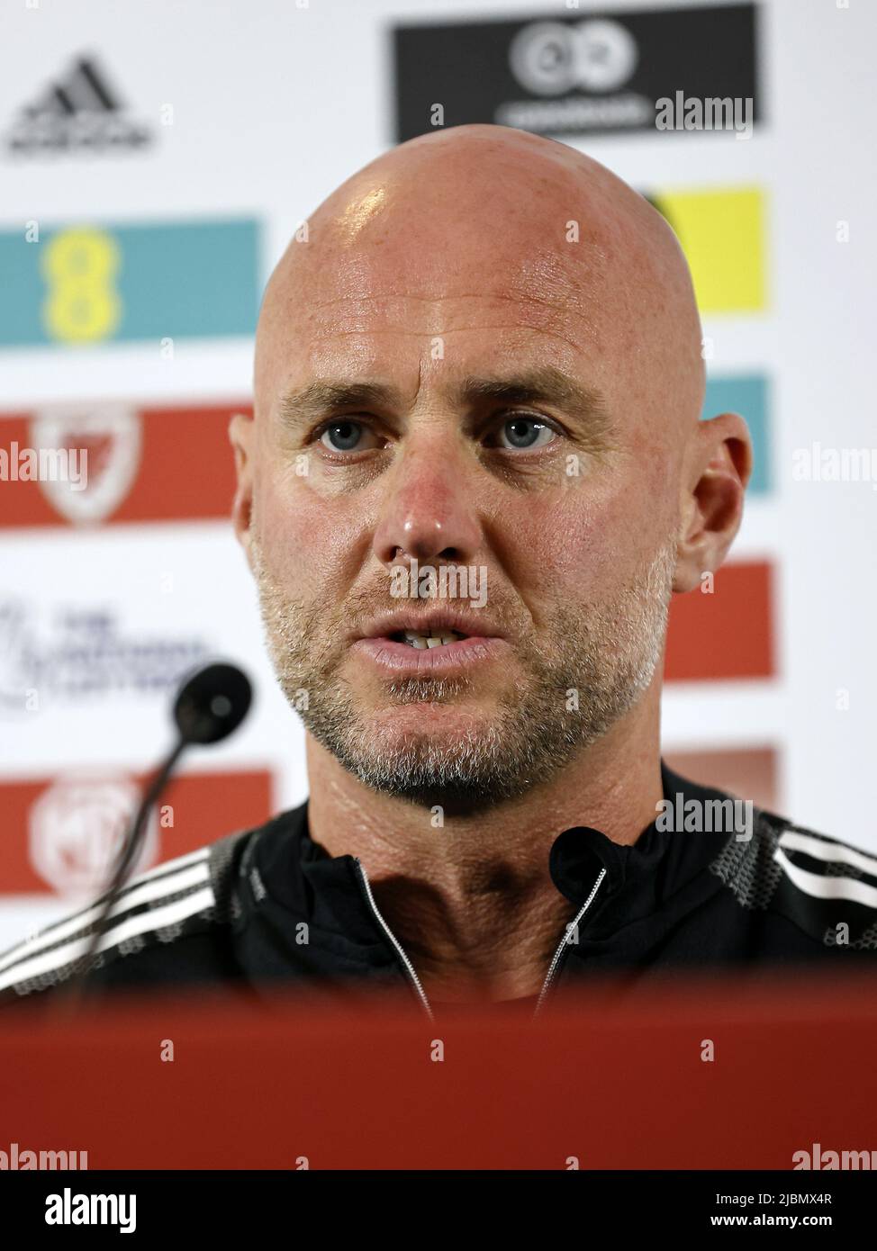 Almere, Netherlands, June 7, 2022, CARDIFF - Wales coach Rob Page at ...