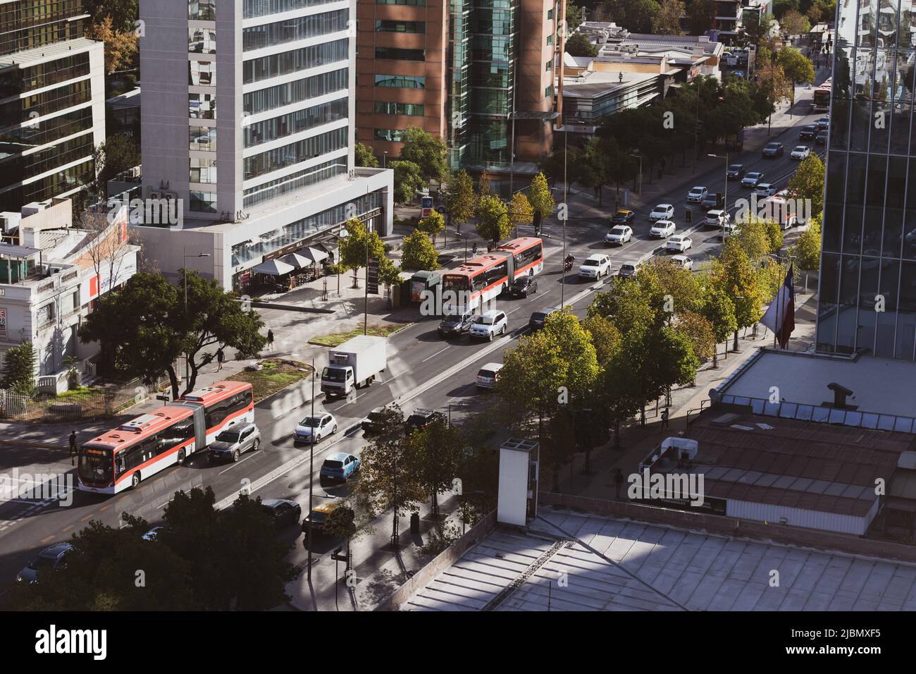 Bus in Santiago, Chile Stock Photo - Alamy