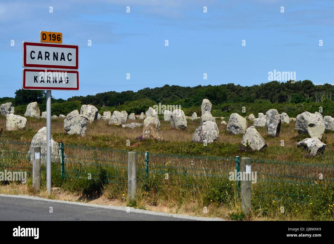 France, megalith stones in UNESCO world heritage site of Carnac ...