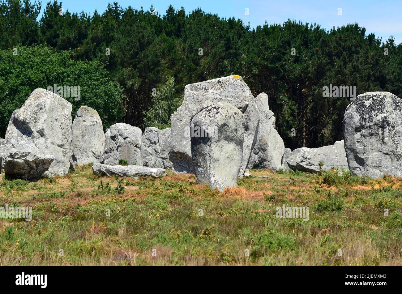 France, megalith stones in UNESCO world heritage site of Carnac Stock ...