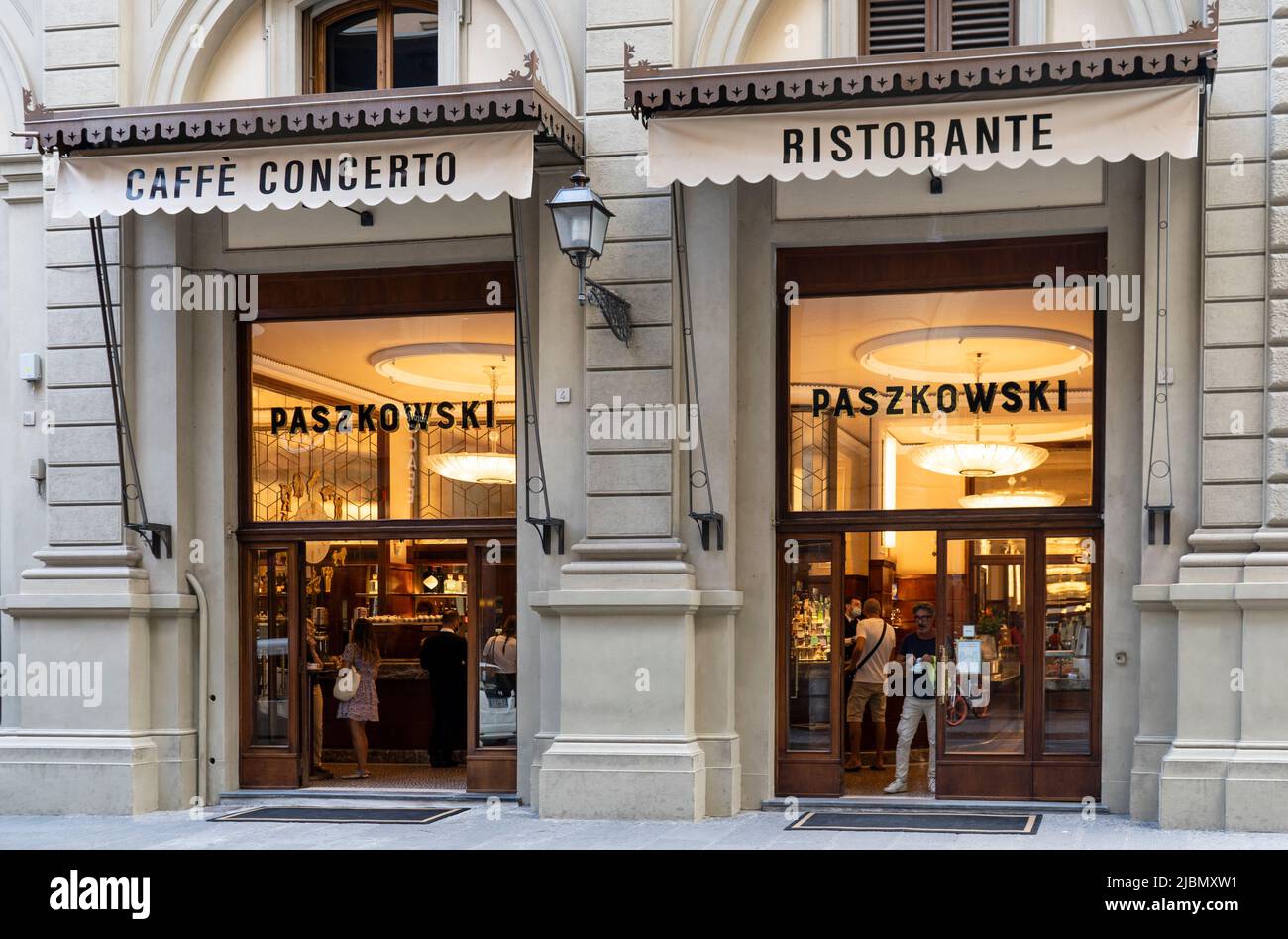 The façade of Caffè Paszkowski, a historical coffee shop and restaurant ...