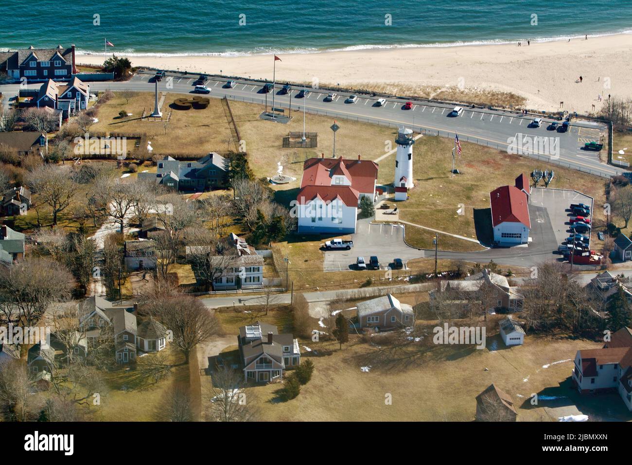 Historic Lighthouse and Coast Guard Station at Chatham, Cape Cod Stock ...