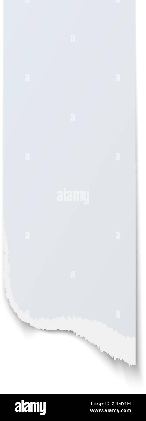 Vertical paper stripe. Ripped piece realistic mockup Stock Vector Image ...