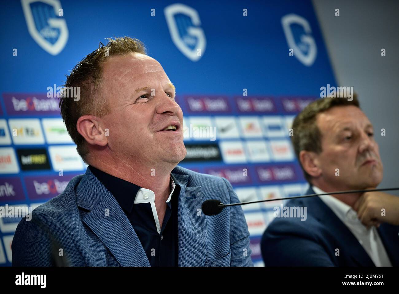 Genk's head coach Wouter Vrancken pictured during a press conference of ...