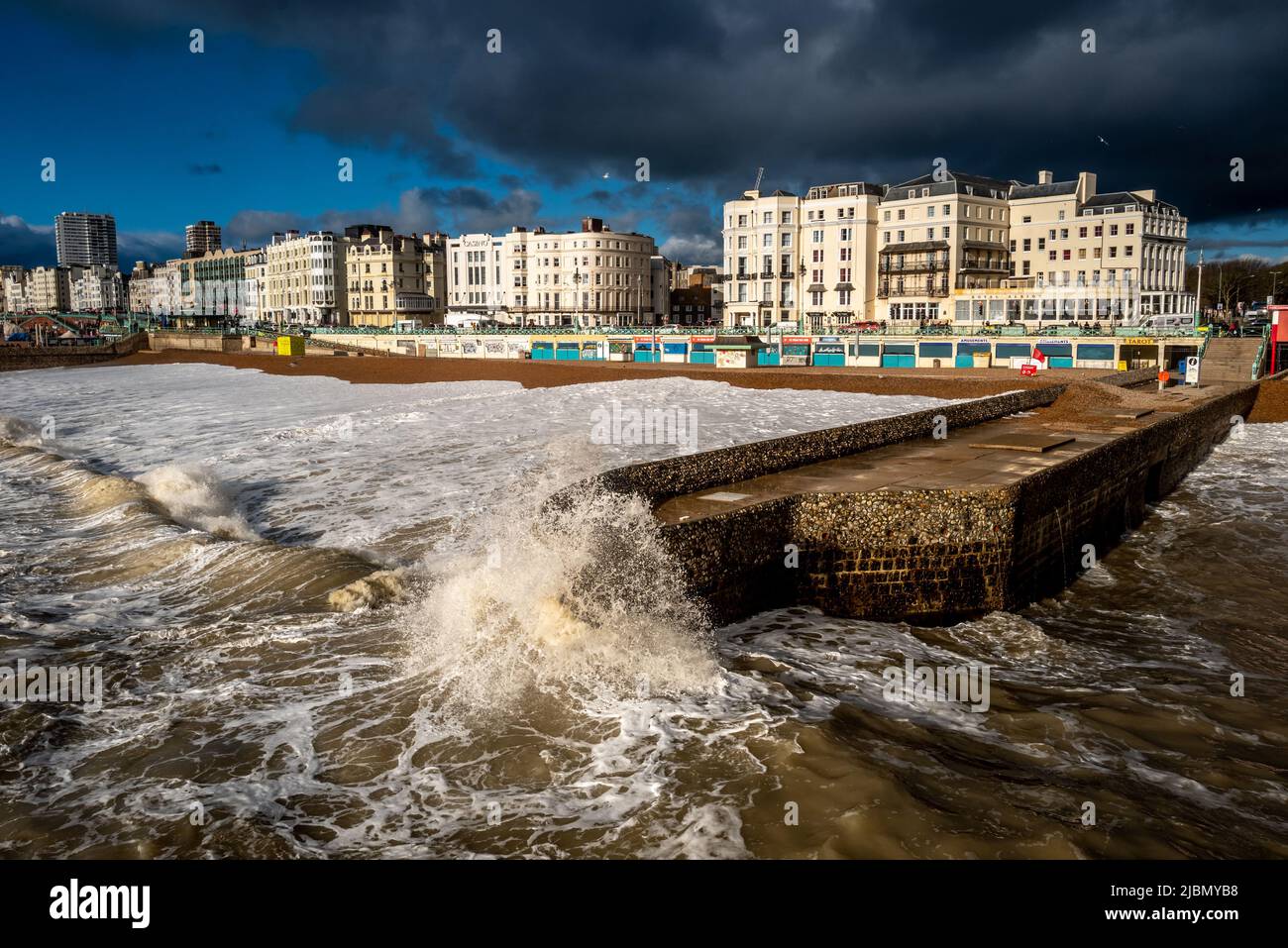 Brighton, December 9th 2018: Stormy seas and moody skies on the ...