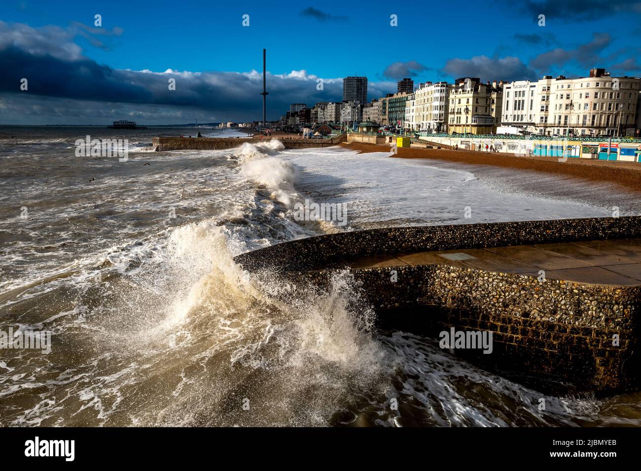 Brighton, December 9th 2018: Stormy seas and moody skies on the ...