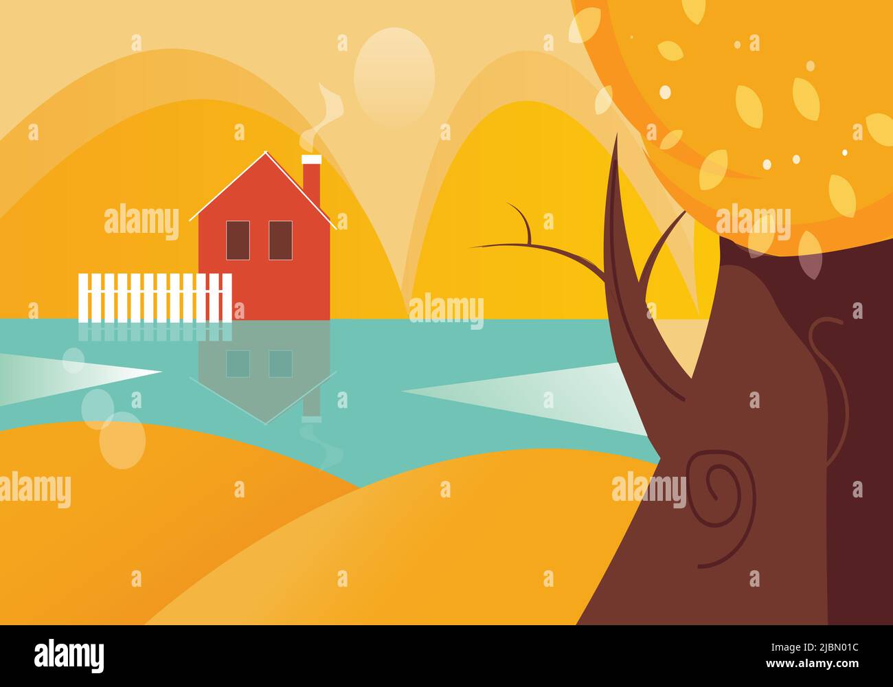 Autumn landscape background eps design Stock Vector Image & Art - Alamy