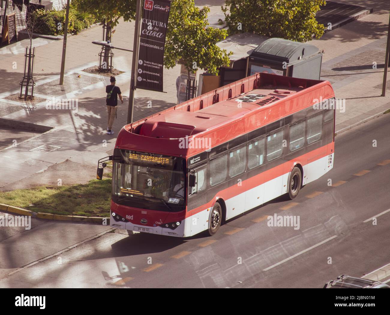 Transit bus in Las Condes, operated by Metbus in Santiago, Chile Stock ...