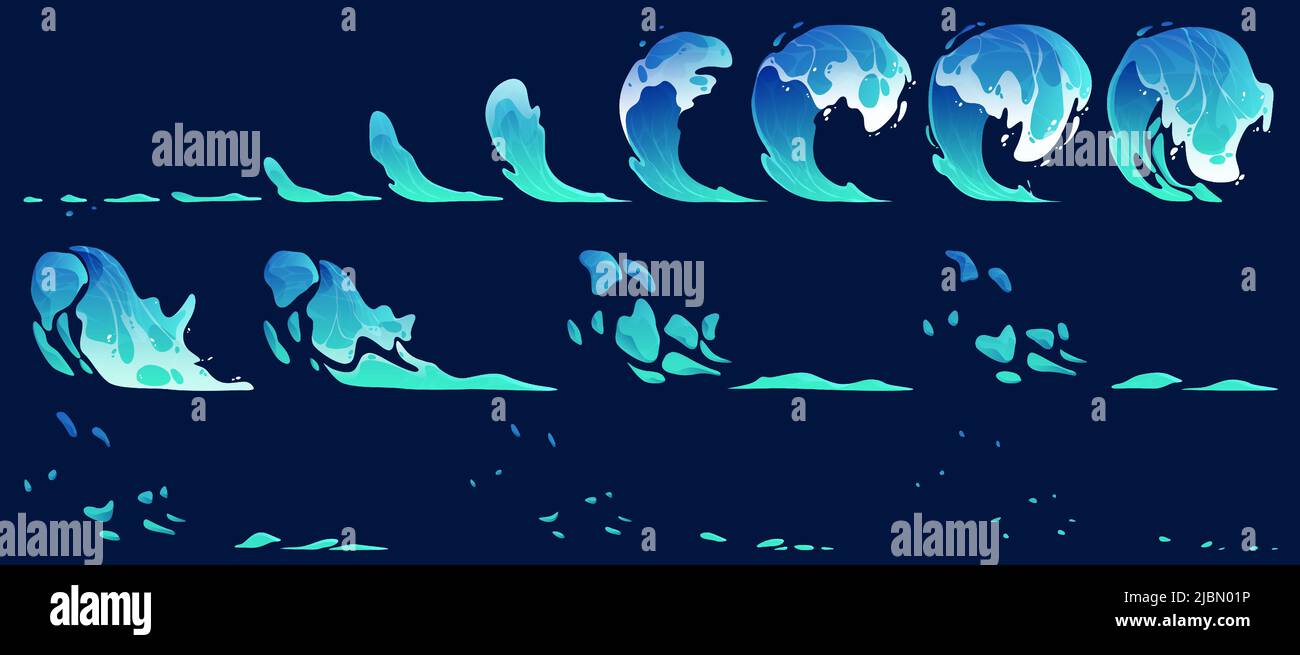 Cartoon water explosion animation sequence hi-res stock photography and ...
