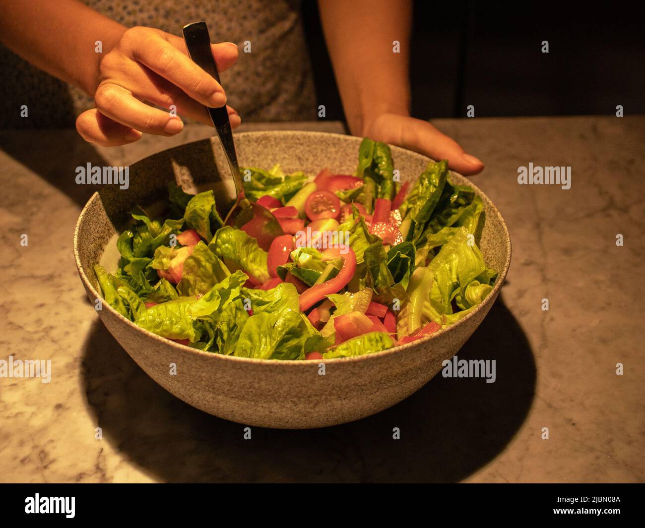 Cooking of salad Stock Photo - Alamy